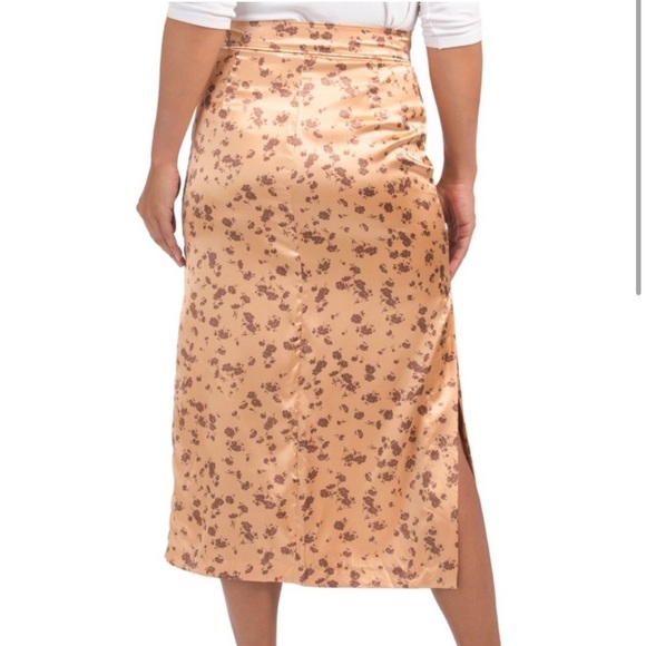 Zara | Skirts | Zara Floral Satin Midi Skirt Nwt | Poshmark